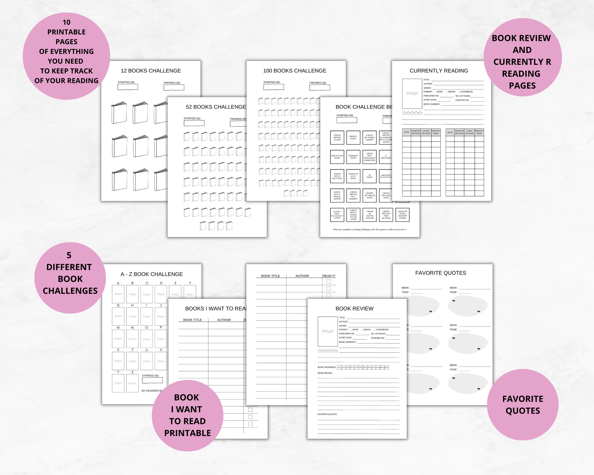 Digital Reading Journal Printable Book Tracker Reading Log Reading ...