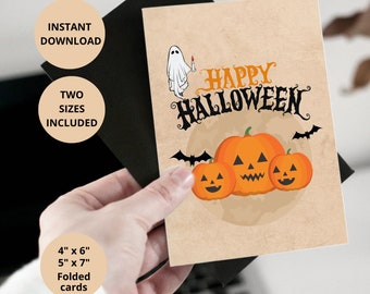 Happy Halloween Card Pumpkin - Etsy