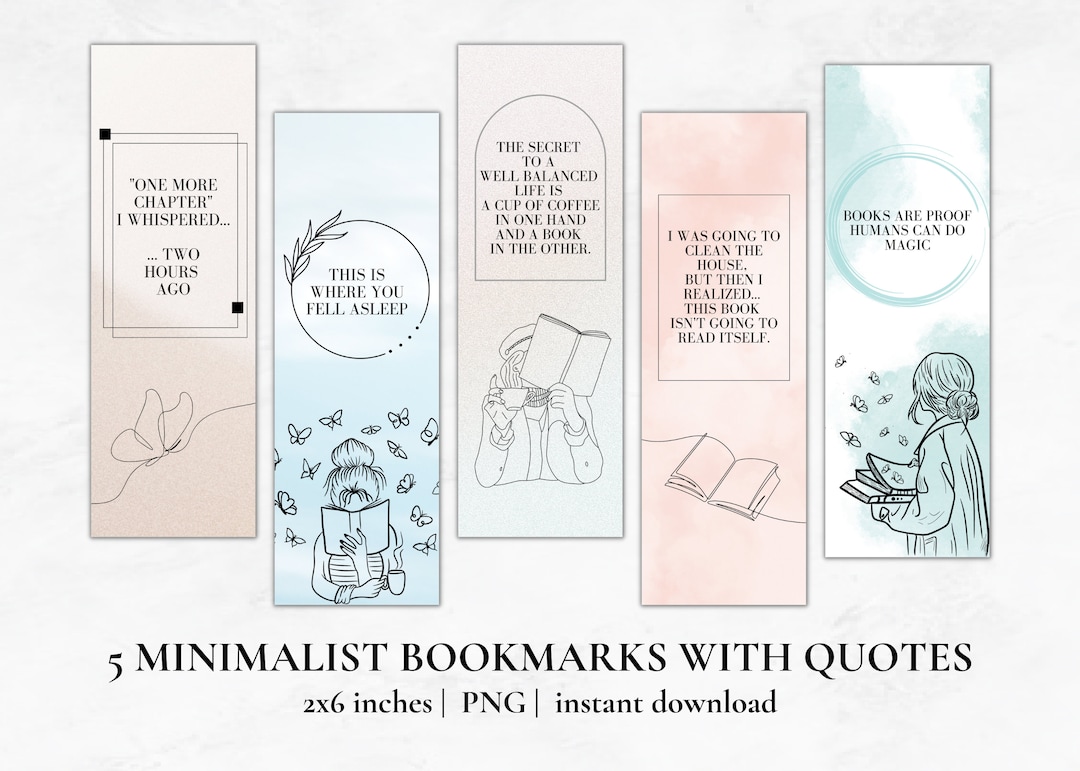Printable Bookmarks Quotes Book Lover Gift Ideas Instant Download ...