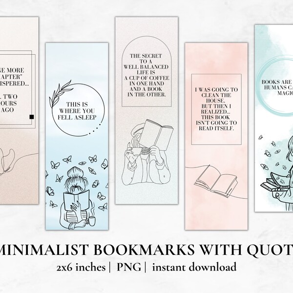 Printable Bookmarks Quotes Book Lover Gift Ideas Instant Download ...