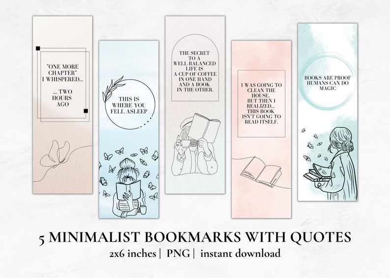 Printable Bookmarks Quotes Book Lover Gift Ideas Instant Download ...