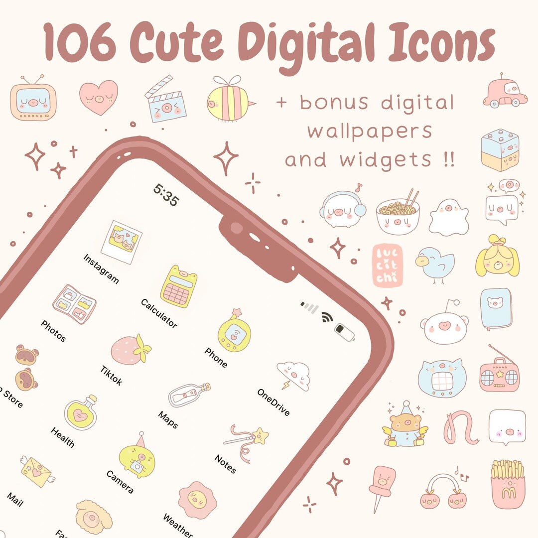 106 Cute Pastel Digital Icons for Your Phone + BONUS Wallpapers ...