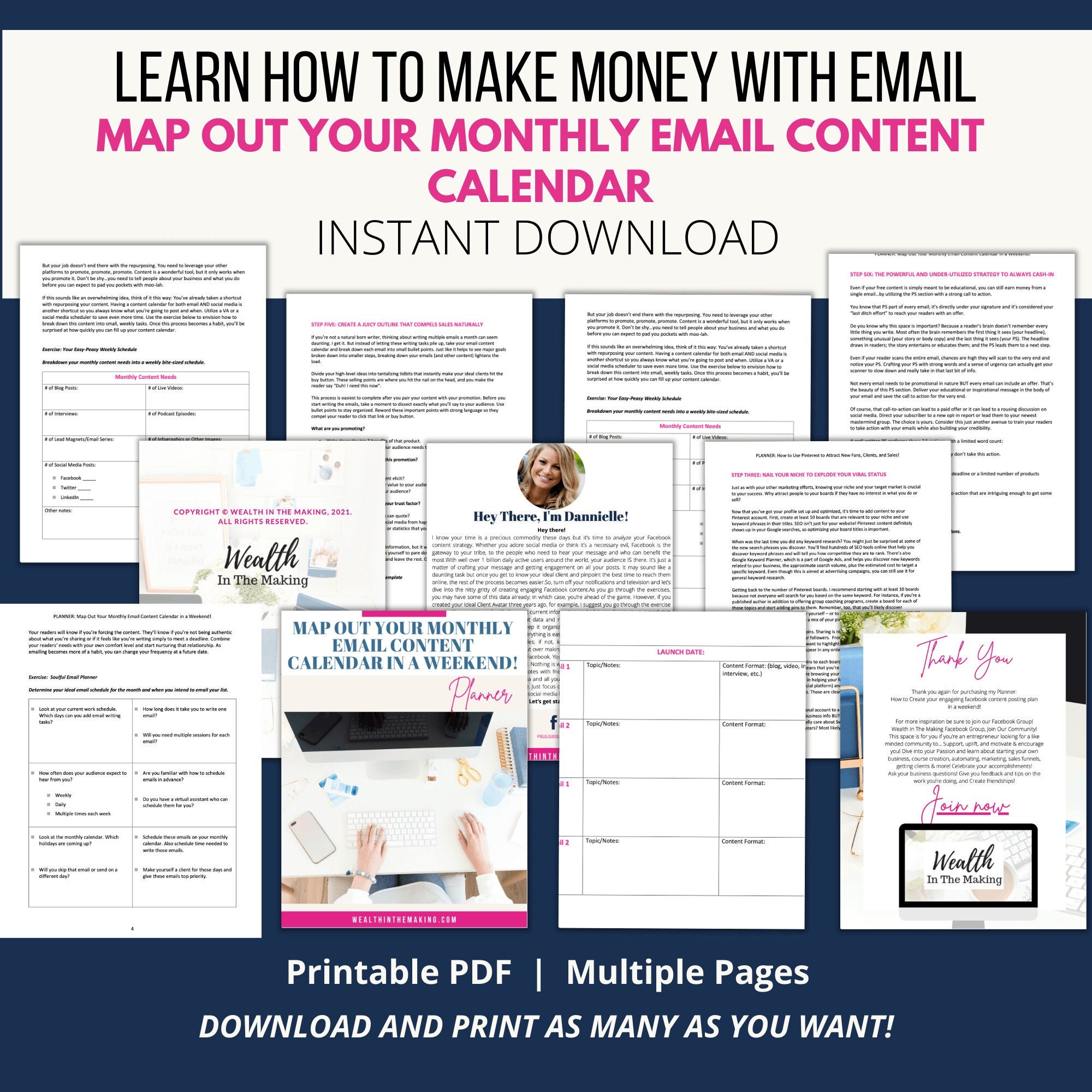 Email Content Calendar Planner, Email Content Planner, Email Content ...