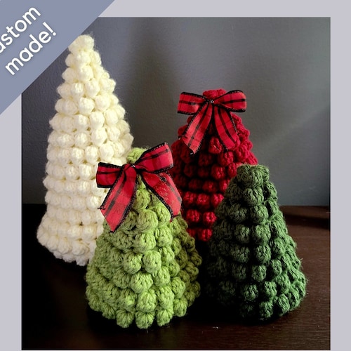 Chunky Mini Crochet Cork Christmas Trees - Etsy