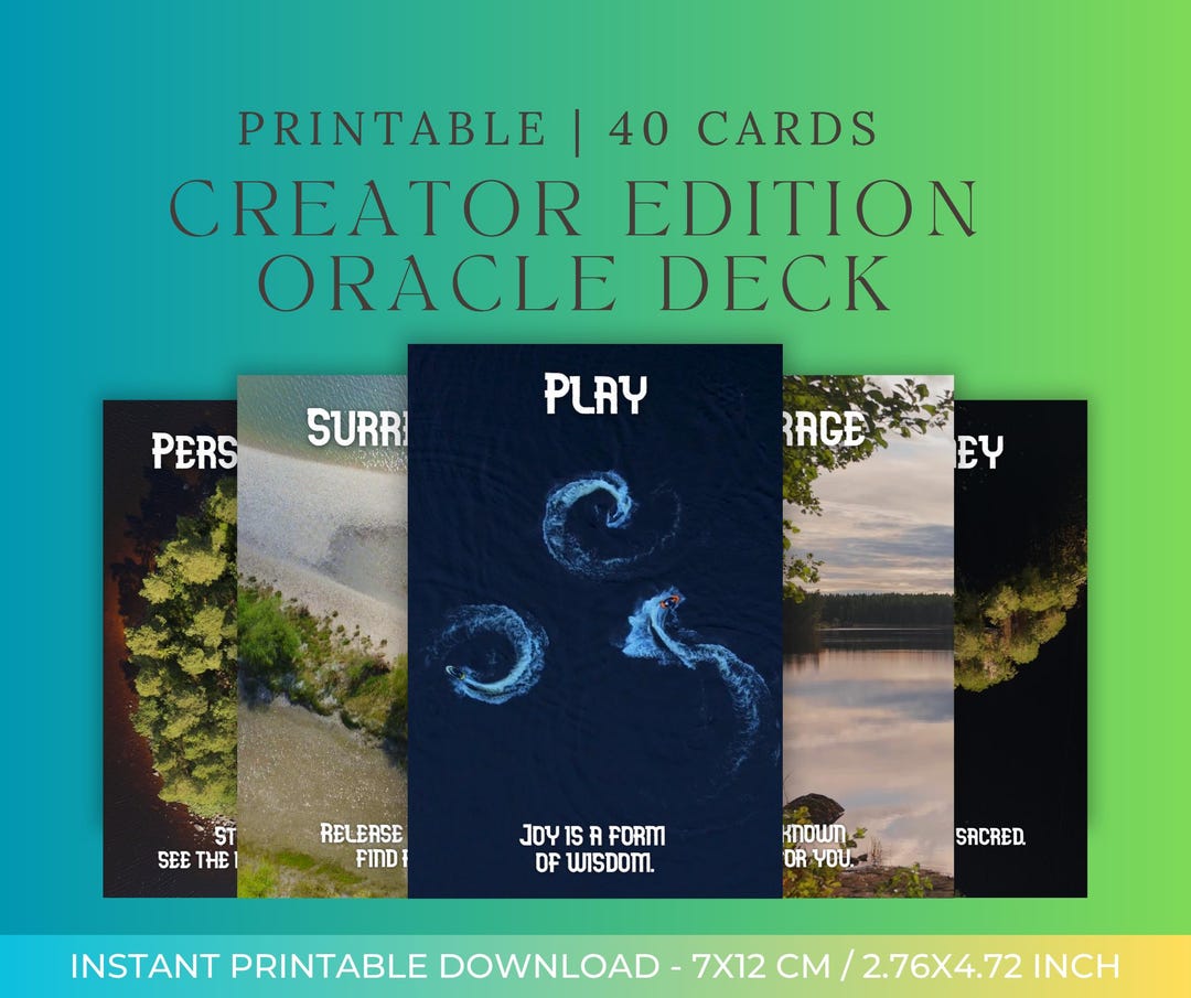 Nature Oracle Cards | 40 HQ Drone Photography Cards (printable PDF) - Etsy
