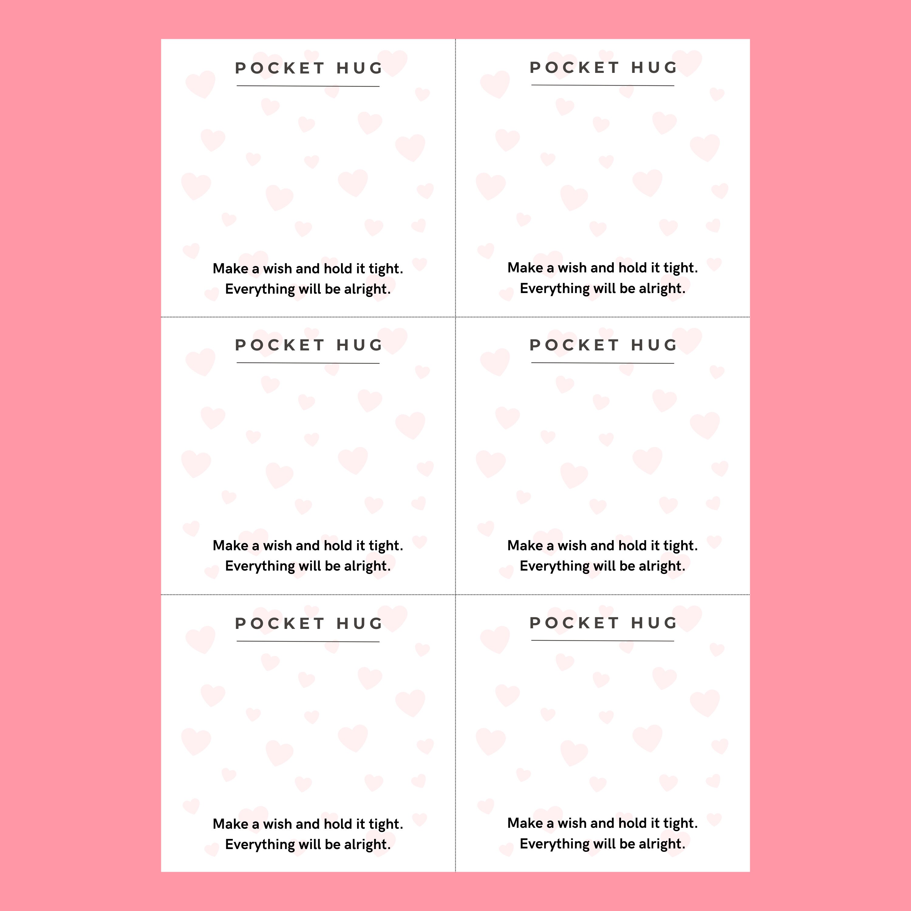 Pocket Hug Cards // Pocket Hug Tag, Printable Pocket Hug, Small ...