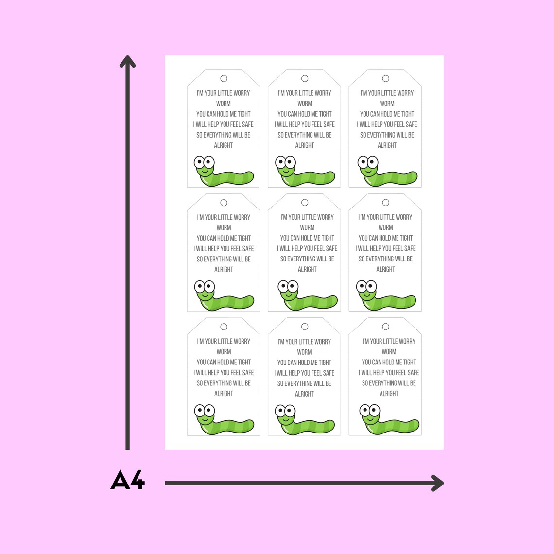 Worry Worm Labels // Worry Worm Tags, Printable Worry Worm Labels ...