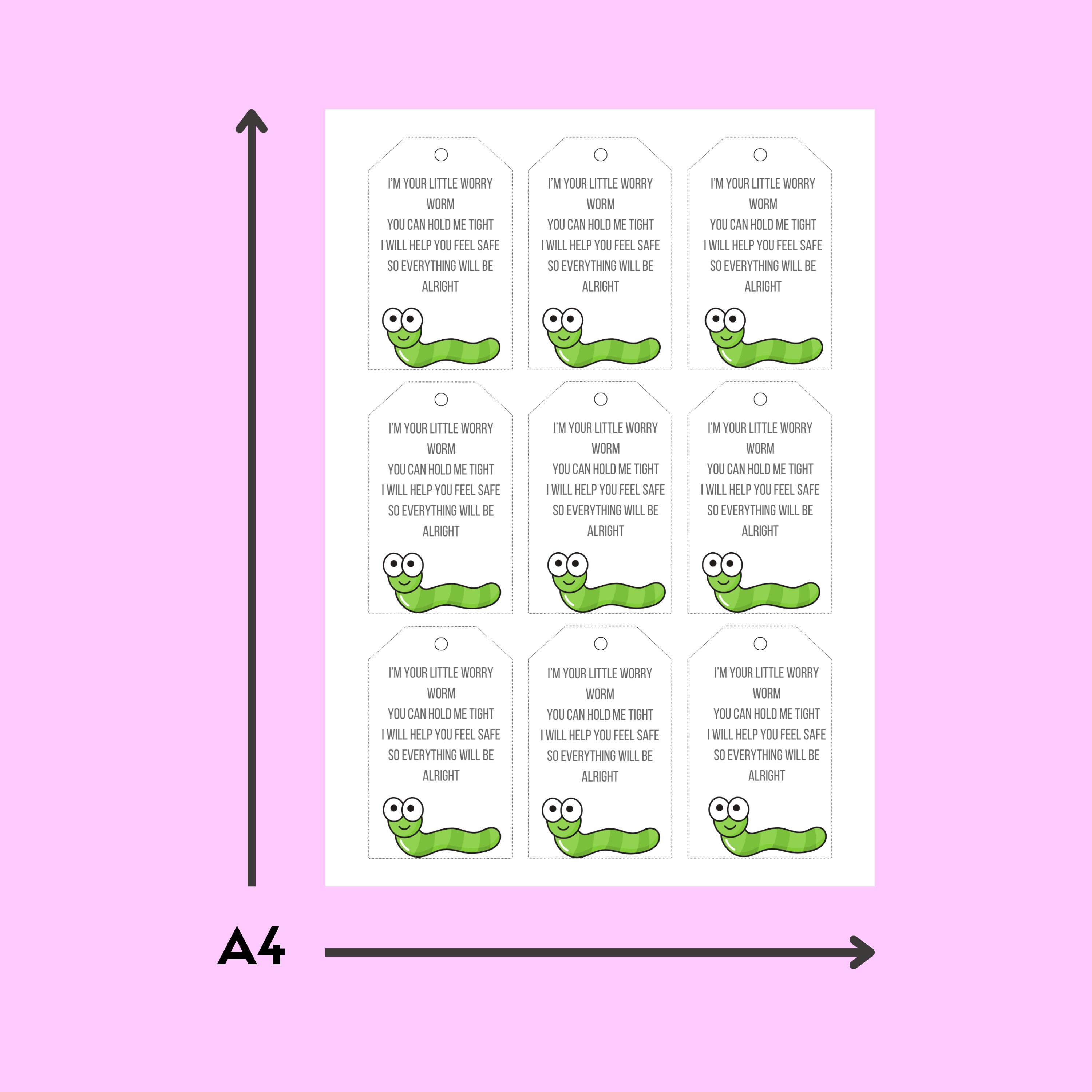 Worry Worm Labels // Worry Worm Tags, Printable Worry Worm Labels ...