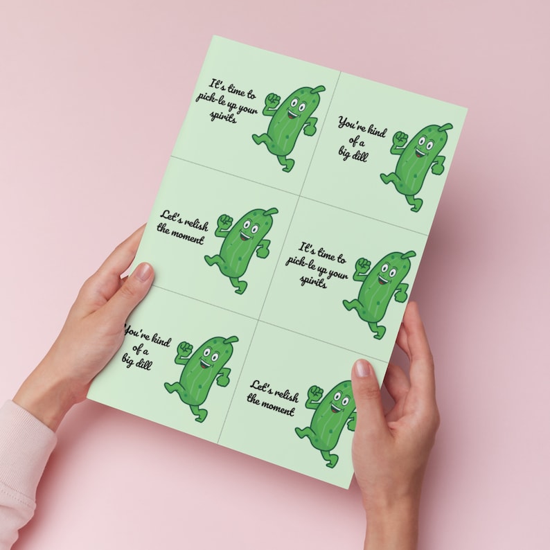 Positive Pickle Cards // Positivity Cards, Printable Positive Pickle ...
