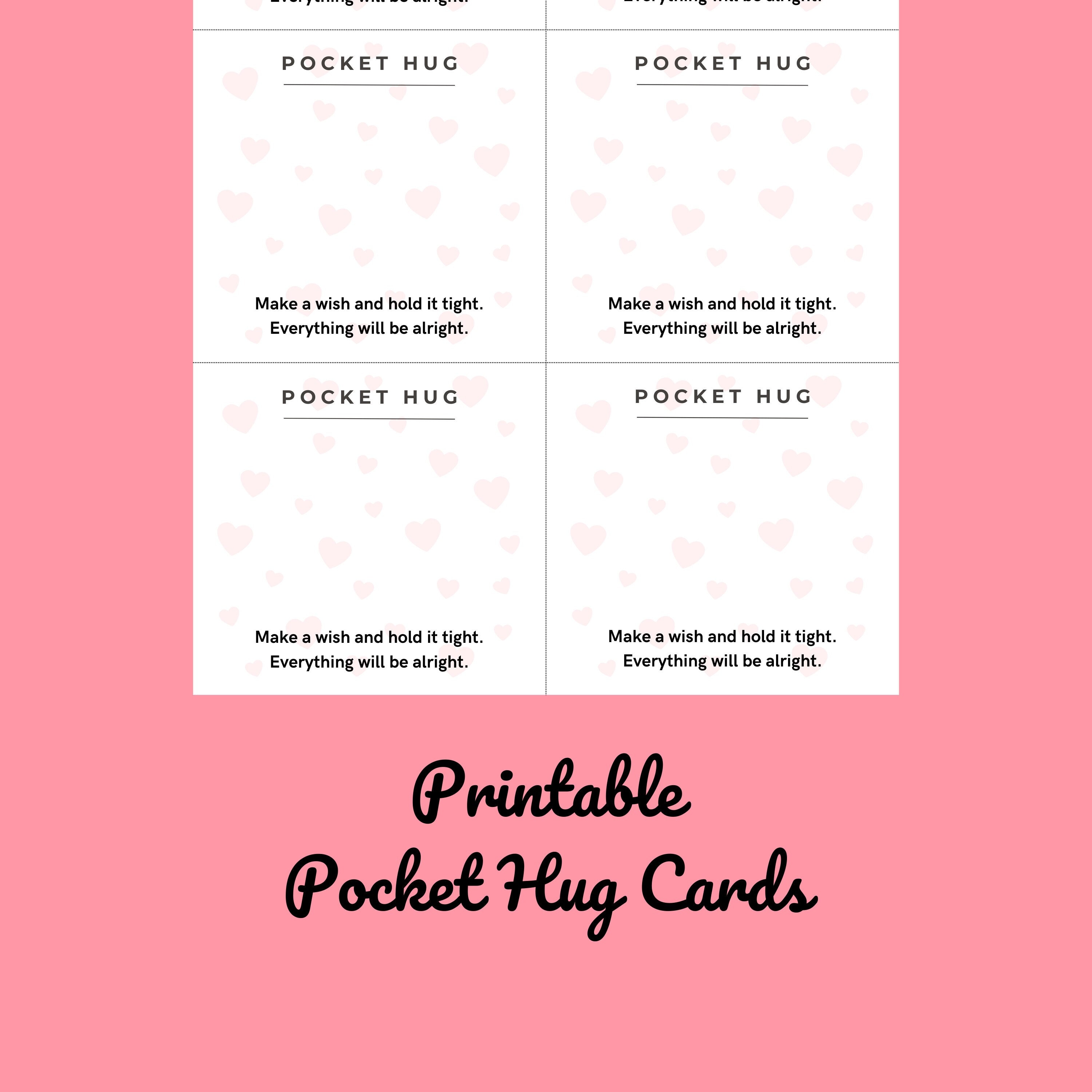 Pocket Hug Cards // Pocket Hug Tag, Printable Pocket Hug, Small ...