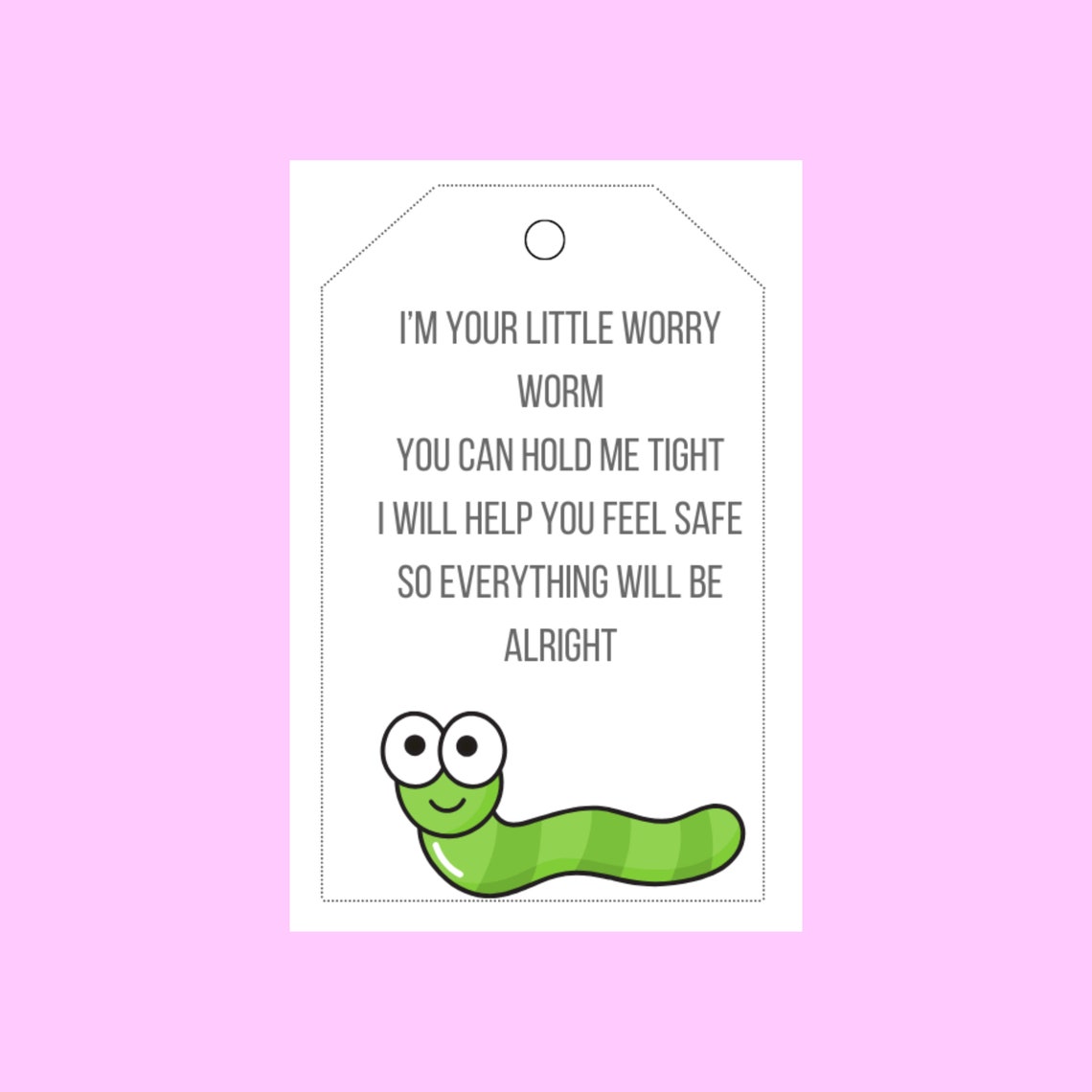 Worry Worm Labels // Worry Worm Tags, Printable Worry Worm Labels ...