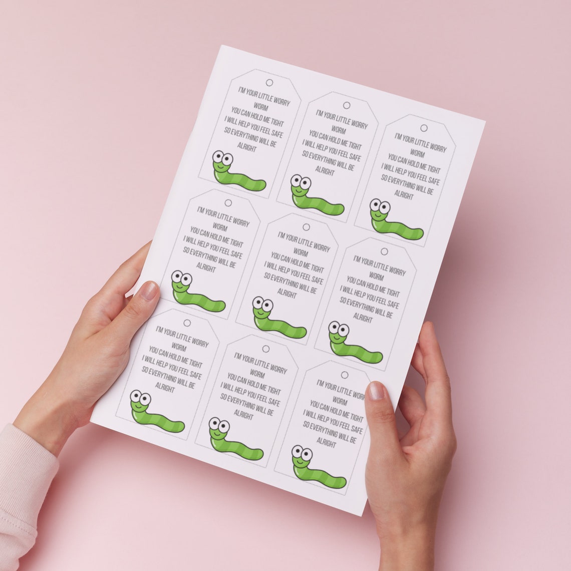 Worry Worm Labels // Worry Worm Tags, Printable Worry Worm Labels ...