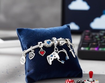 Charm for Bracelet Gamer Girl Sterling Silver 925 - Etsy