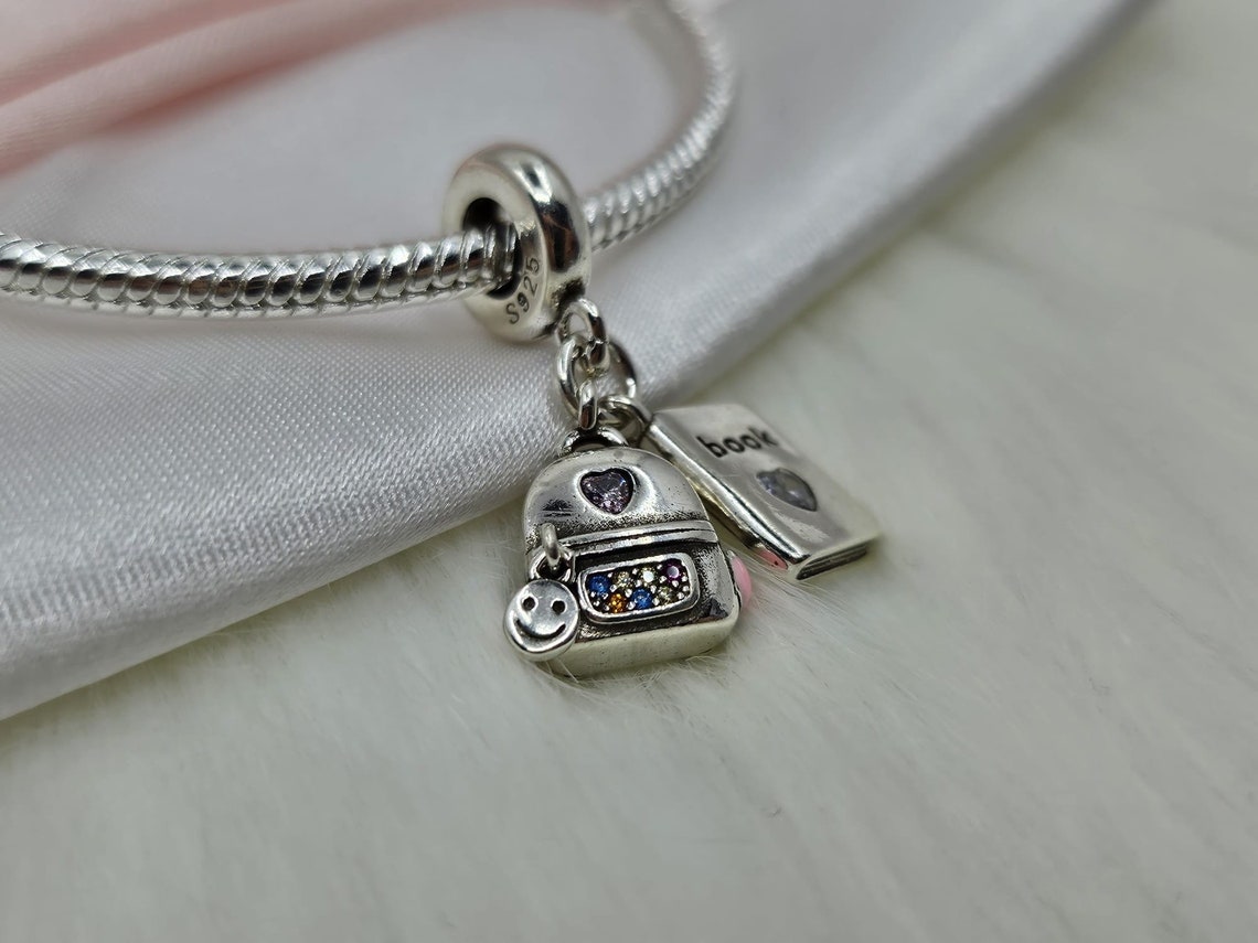 Charm for Bracelet Backpack Sterling Silver 925 - Etsy