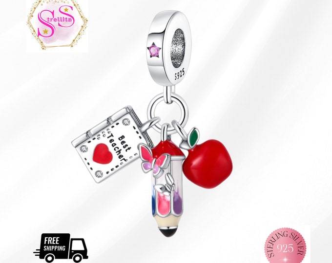 Best Teacher Charm for Pandora Bracelet Sterling Silver 925 - Etsy