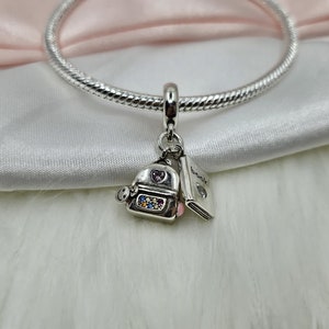Charm for Bracelet Backpack Sterling Silver 925 - Etsy