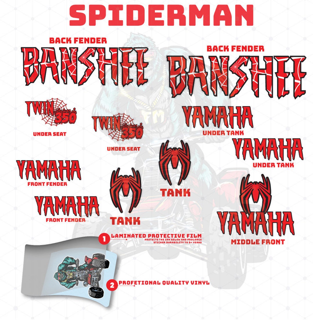 Yamaha Banshee Decals Graphics Custom Spiderman Theme Fits on - Etsy