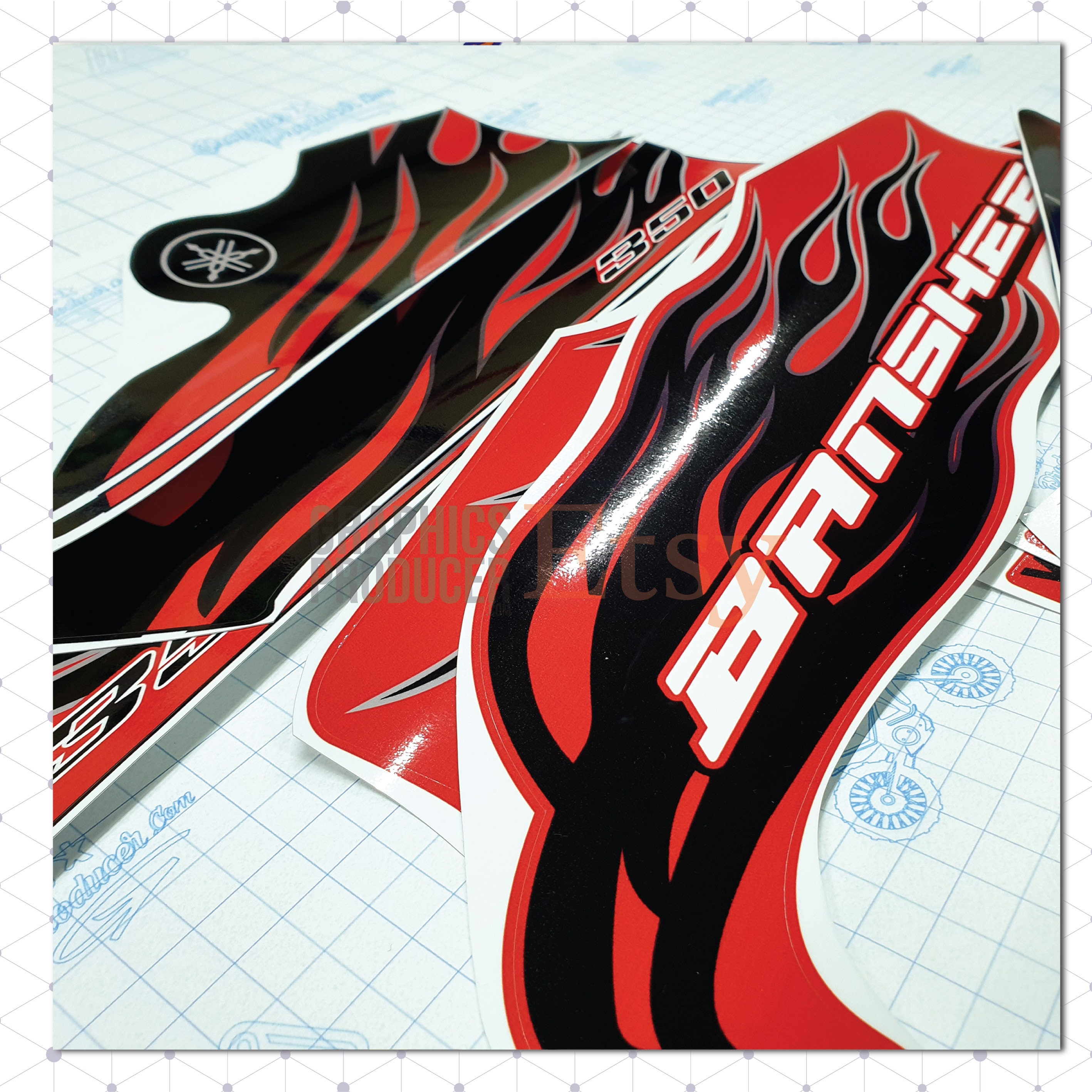 Yamaha Banshee 350 Miami Graphics Decals Stickers Custom Fresh NEW ...