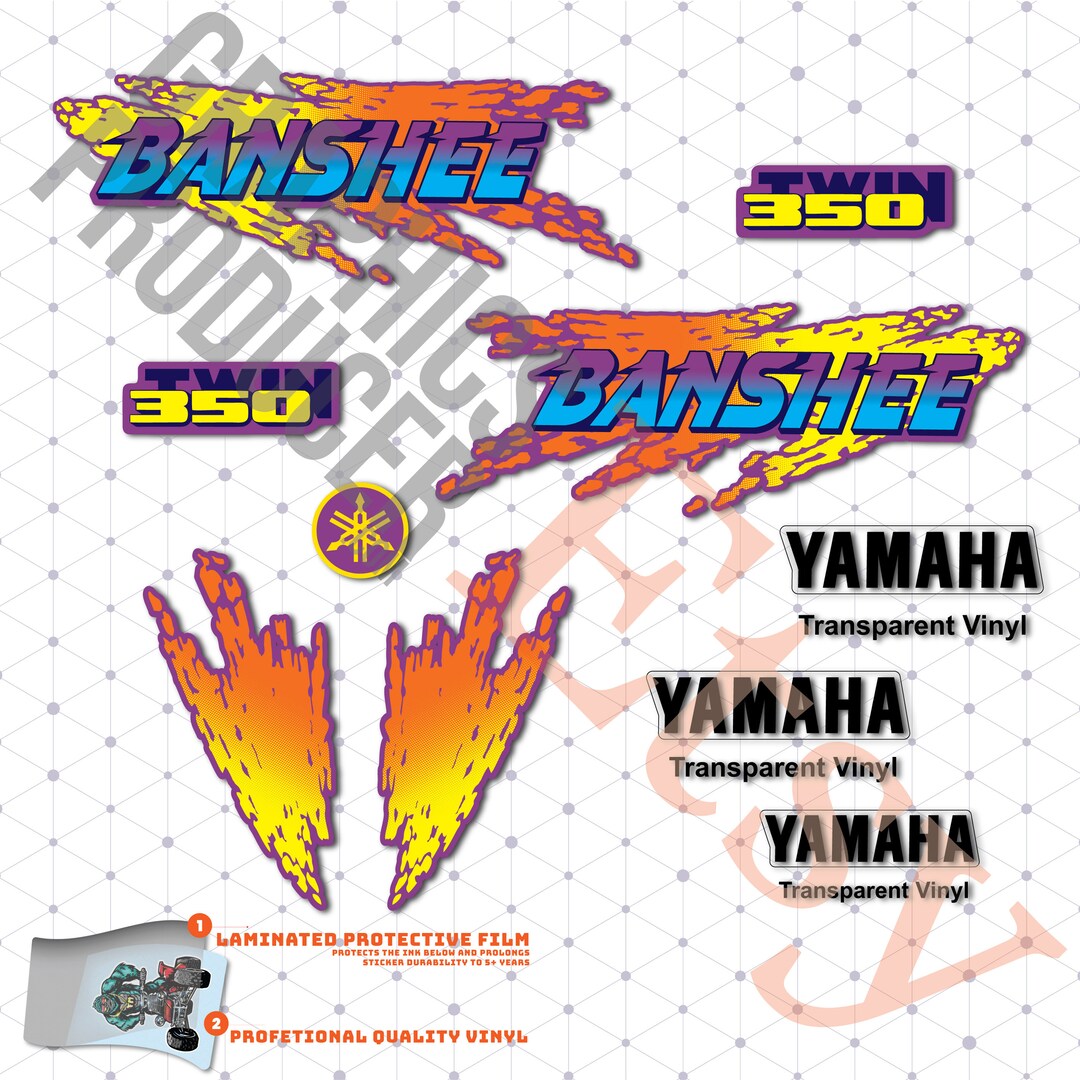 Yamaha Banshee 1995 Replica Decals/stickers Yellow Fenders - Etsy