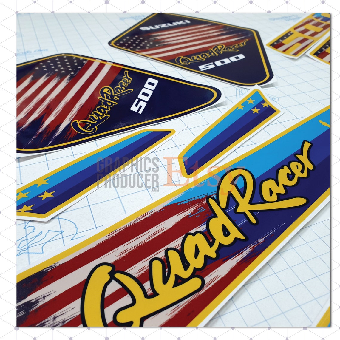 Yamaha Banshee 350 Miami Graphics Decals Stickers Custom Fresh NEW ...