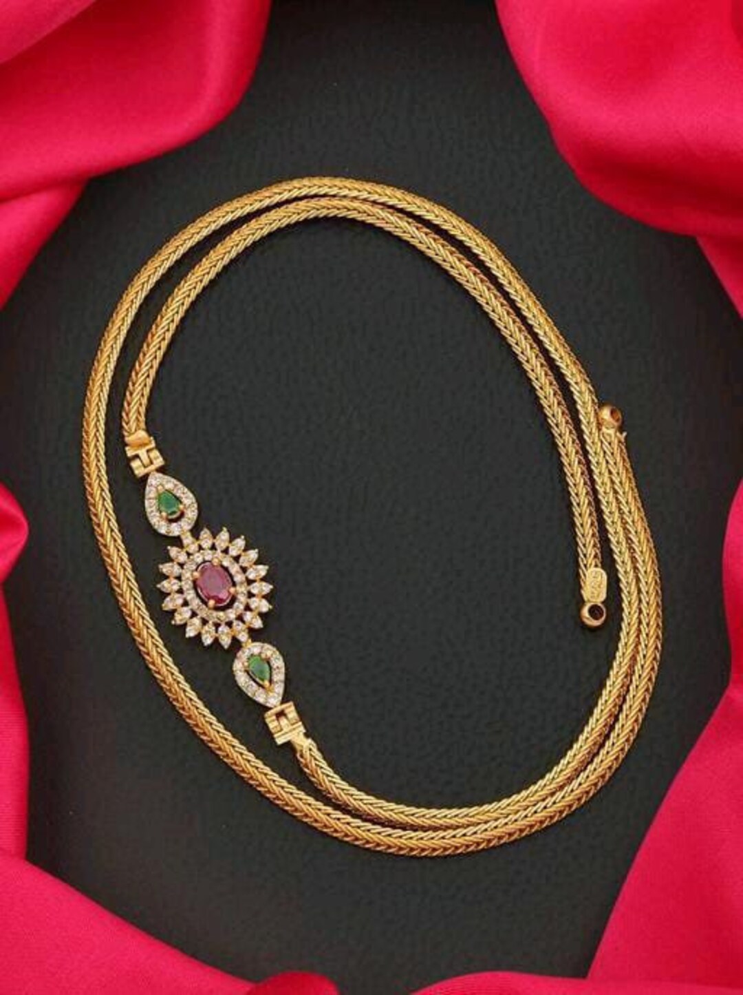 Mop Chain Gold Plated Covering Mop, Mugappu Chain South Indian Chain ...