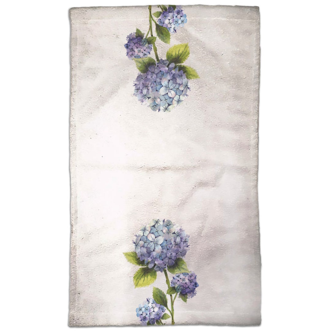 Hydrangea Hand Towels | Terry Cloth Towel | Housewarming Gift ...
