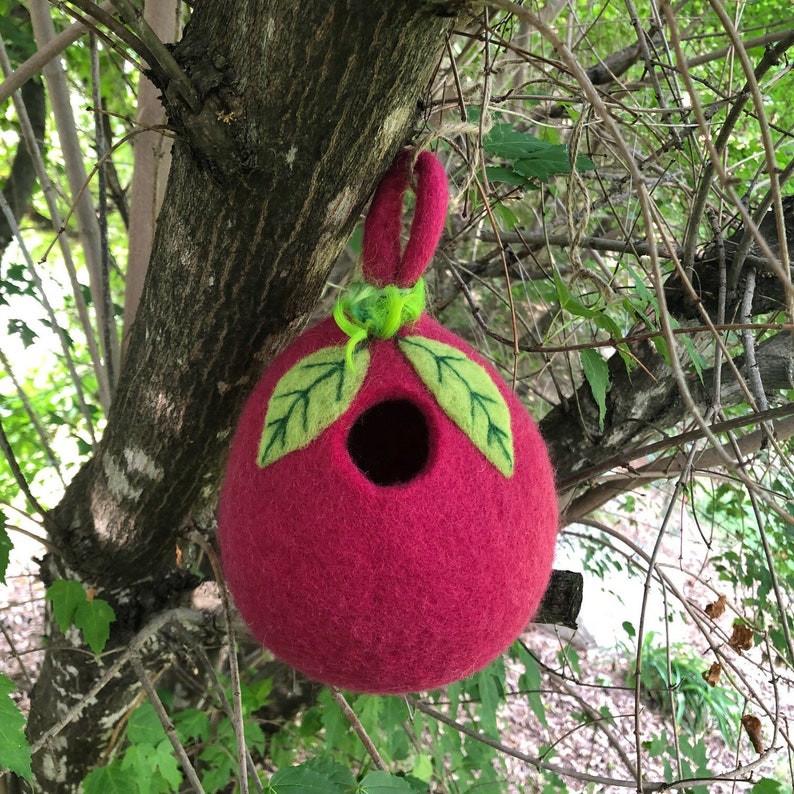 Felted Bird Pod Felted Wool Birdhouse Bird Eco Pod Unique - Etsy