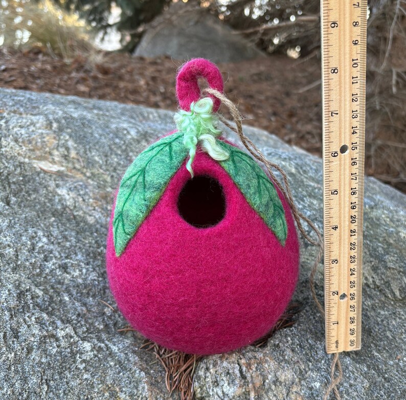 Outdoor Birdhouse, Felted Wool Bird Pod, Felted Wool Birdhouse ...