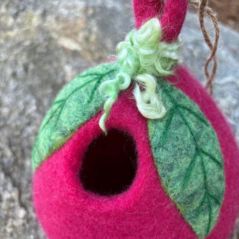 Outdoor Birdhouse, Felted Wool Bird Pod, Felted Wool Birdhouse ...
