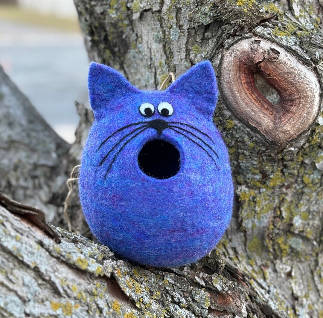 Outdoor Birdhouse, Felted Wool Bird Pod, Felted Wool Birdhouse ...