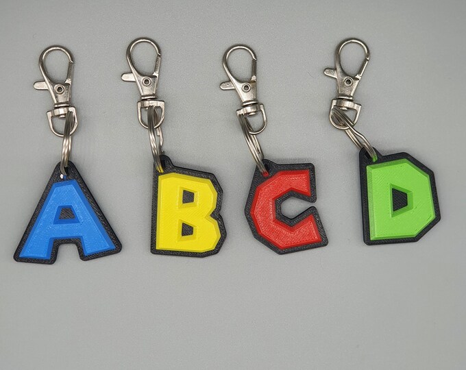 Initial Letter Brick Keyrings, Letter Keyring, Letter Bag Tag, Initial ...