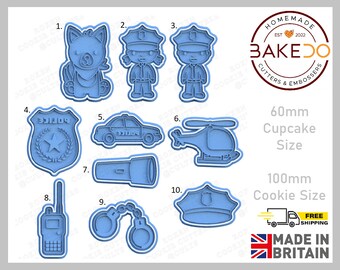 Police Themed Cookie Cutter Set - Etsy
