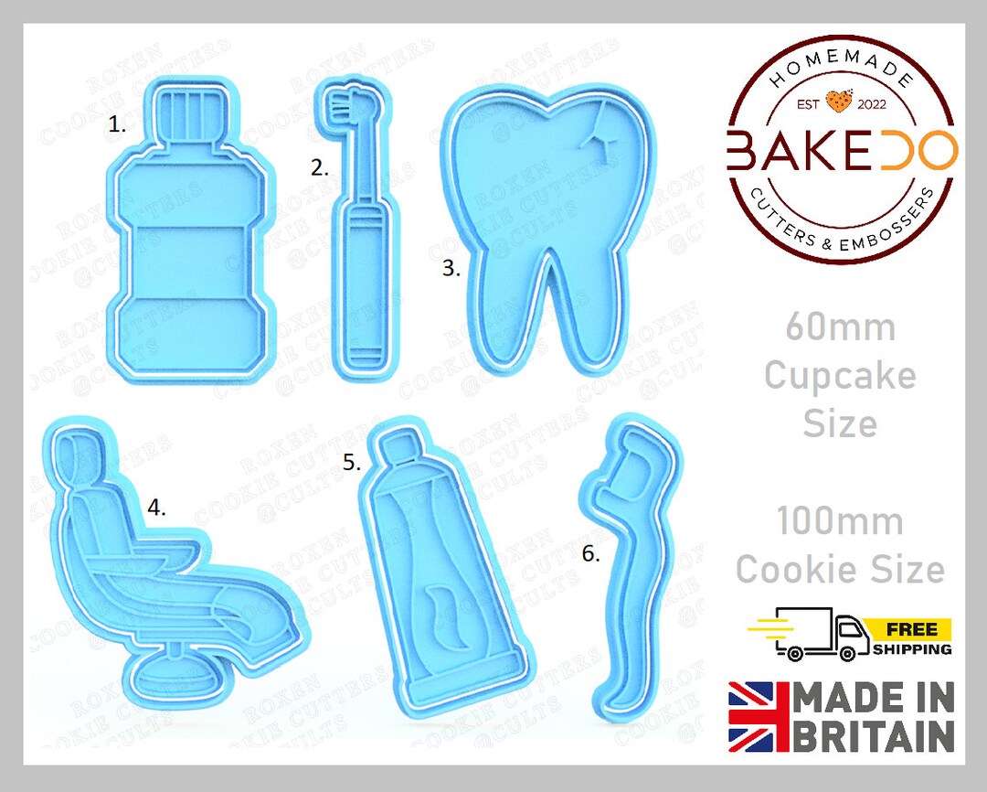 Dentist Cookie Cutter, Tooth, Teeth, Toothbrush, Toothpaste - Etsy