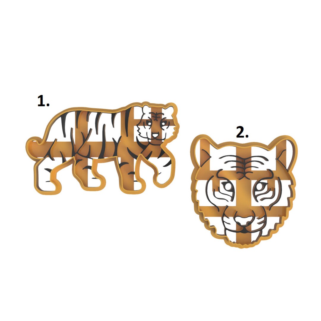 Tiger Face or Tiger Body Cookie Cutter | Biscuit Fondant Clay Cutters ...