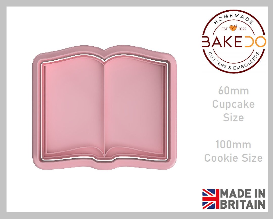 Open Book Cookie Cutter + Stamp | Bakedo - Etsy
