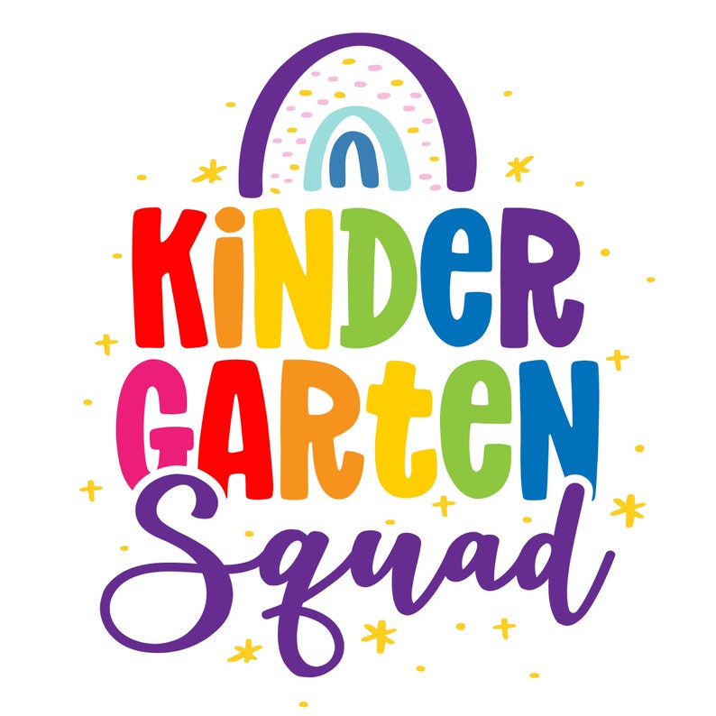 Kindergarten Squad PNG Image Back to School Design - Etsy