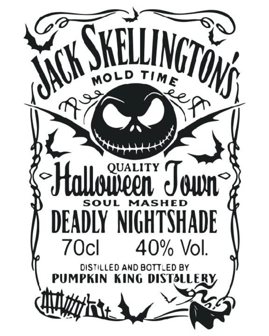 Jack Skellington Whiskey Brewery Distillery Label Halloween Movie ...