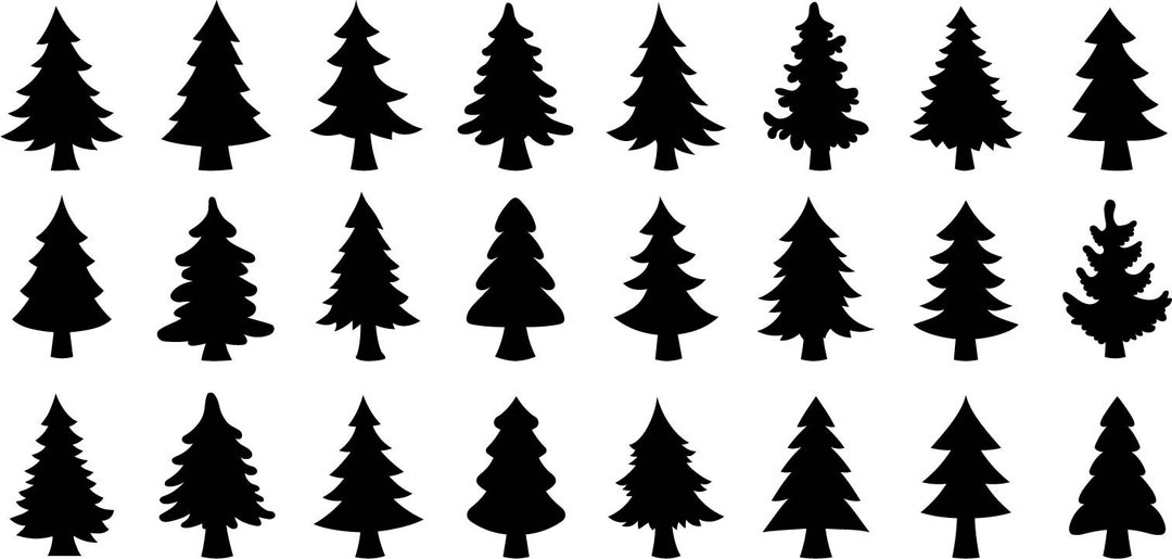20, Pine Tree Svg,dxf,christmas Tree,spruce,cut File,tree Bundle,nature ...