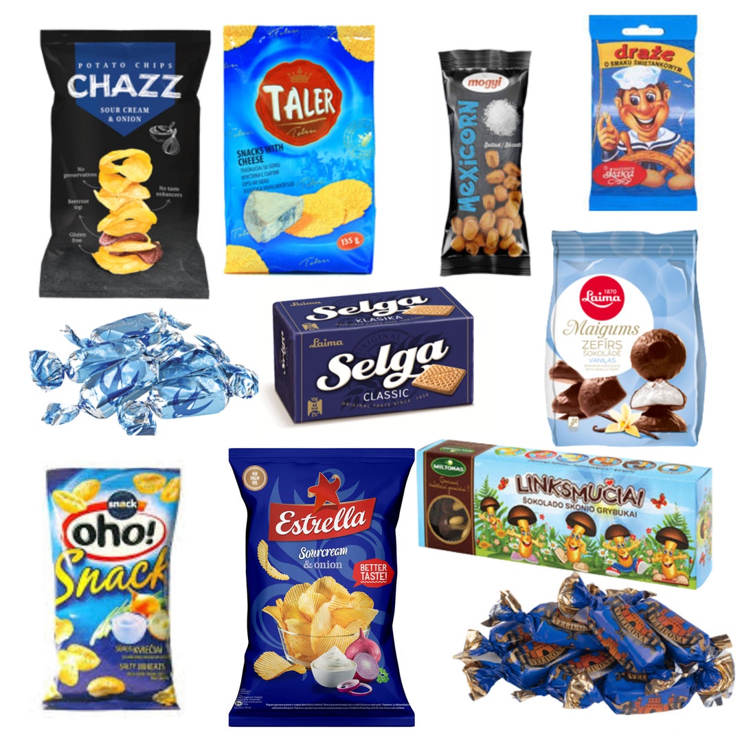 Lithuanian Snack Box in Color Blue Savory Snacks Sweet Snacks Snacks ...