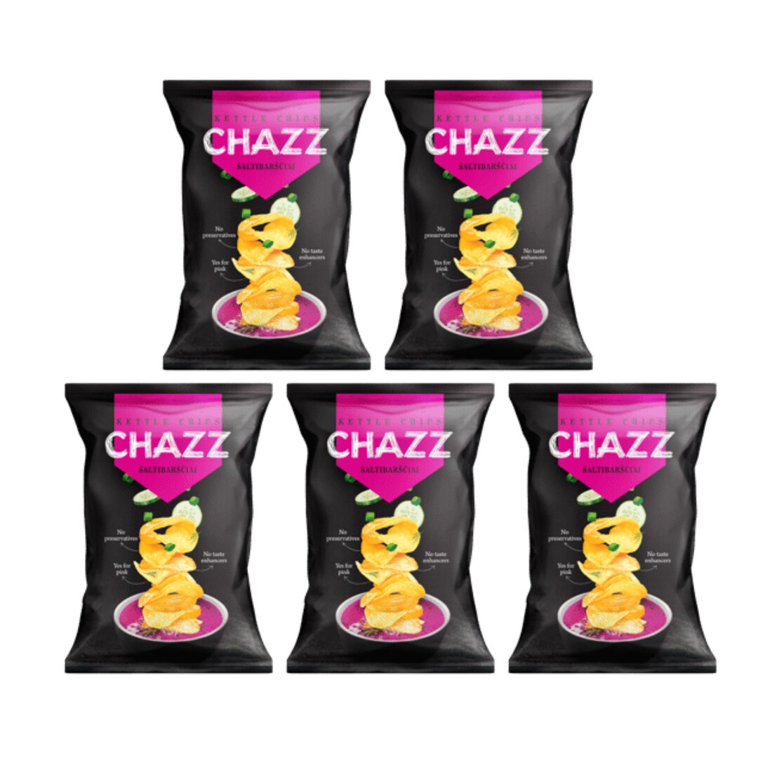 Cold Beetroot Soup Flavor Real Potato Crisps CHAZZ Full-size, 90g/3 ...