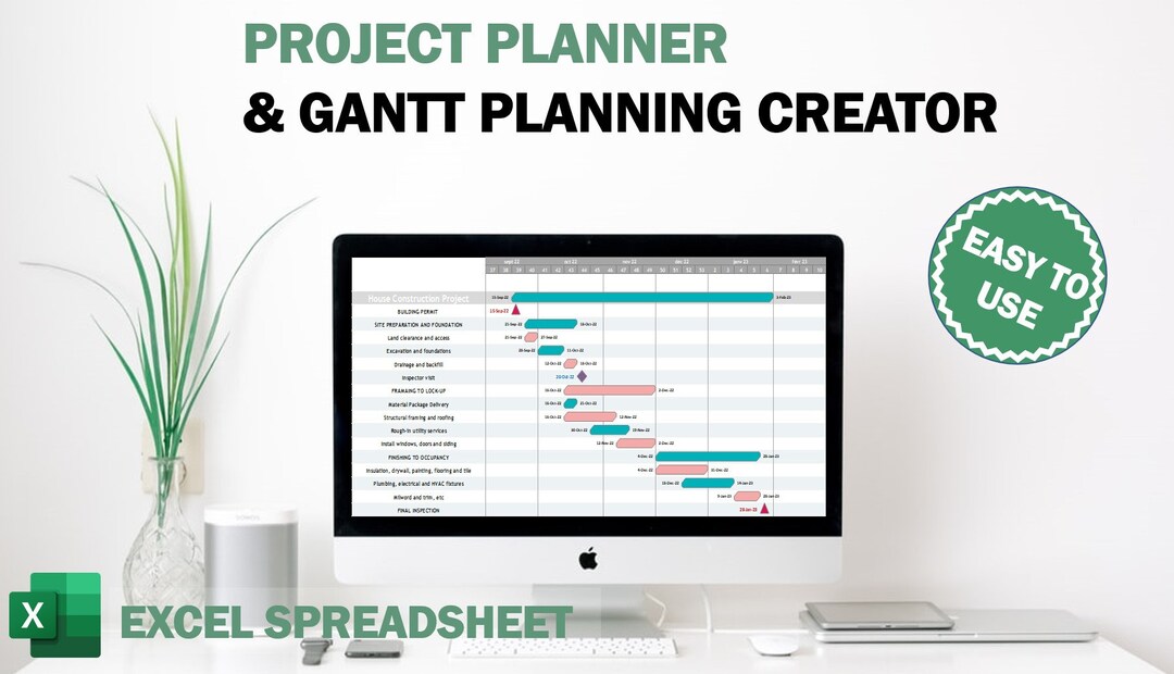 Project Planning Gantt Planning Creation Tool - Etsy
