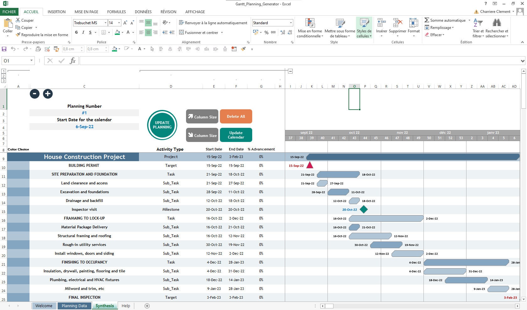 Project Planning Gantt Planning Creation Tool - Etsy