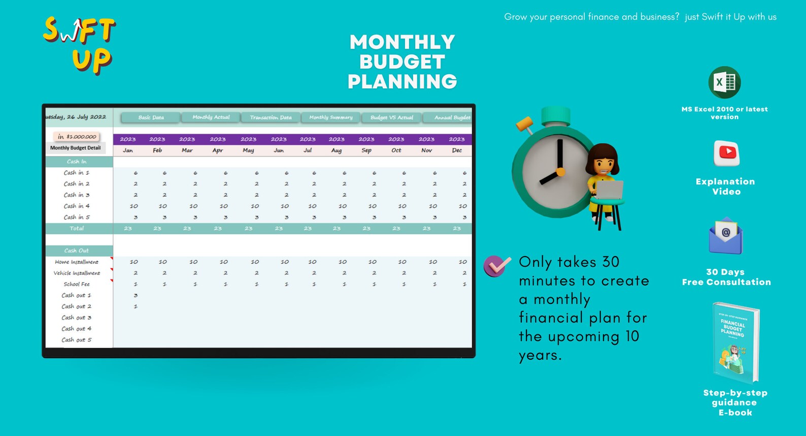 Automatic Excel Budget Template 10 Years Personal Budget - Etsy