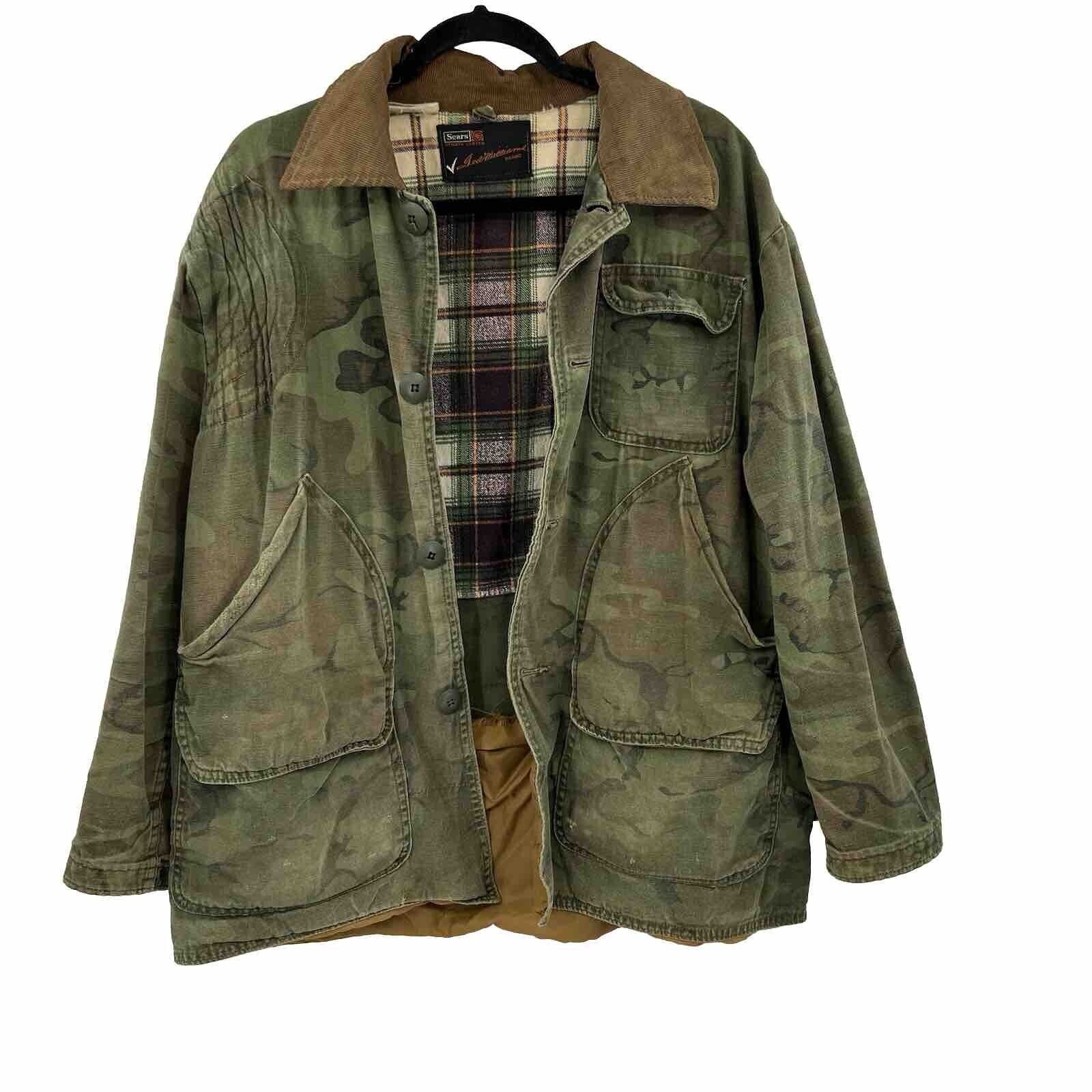 Vintage 60s Sears Roebuck Ted Williams Camo Hunting Jacket Game Pouch ...