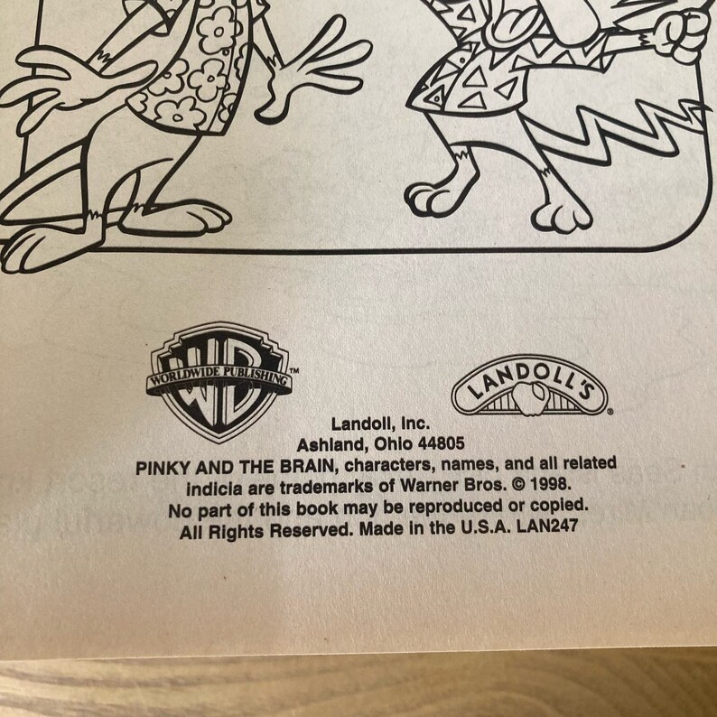 Vintage 1998 Pinky and the Brain Activity Book Coloring Book Nostalgia ...