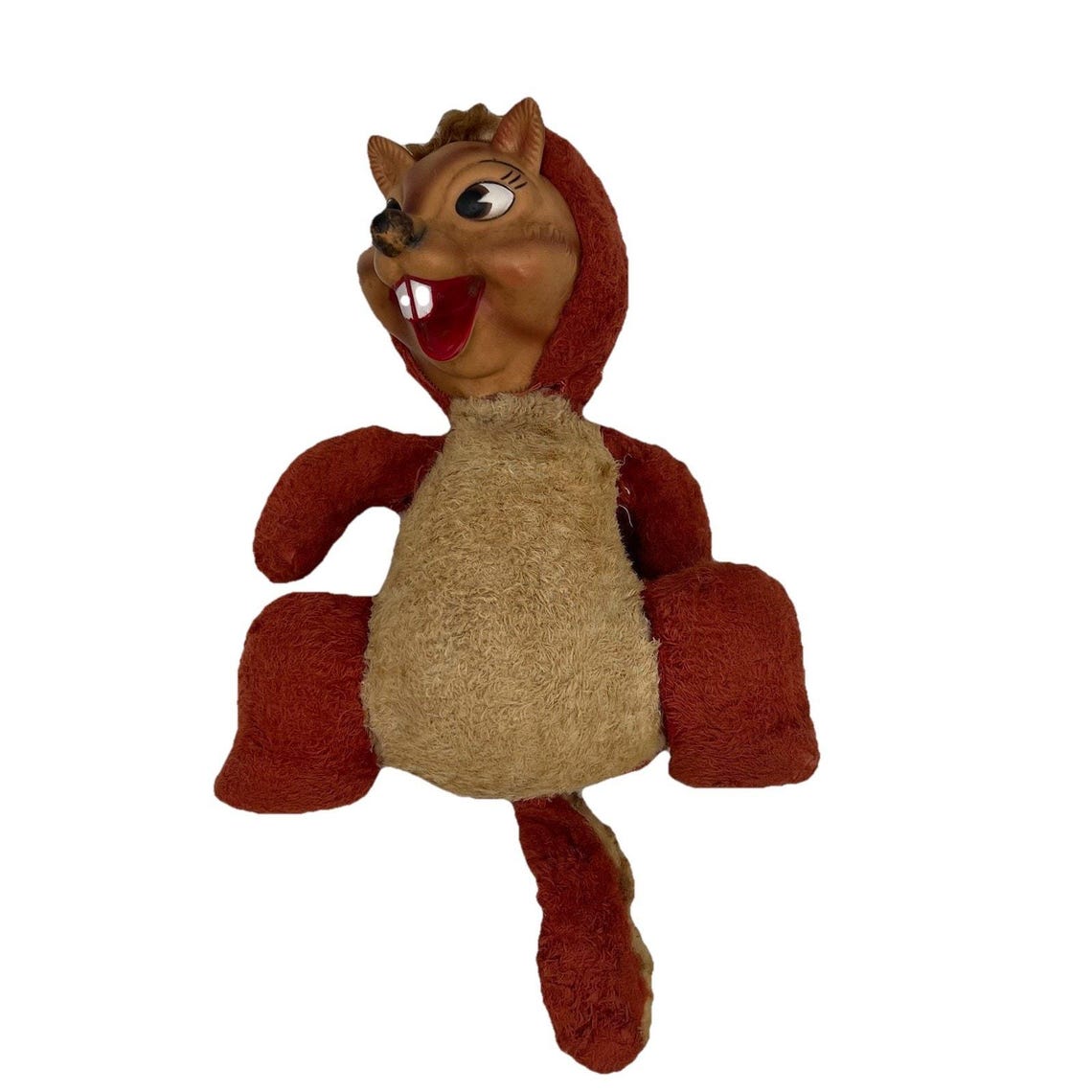 Rare Vintage 1950s Rushton Style Chipmunk Toy Plush Rubber Face Doll ...