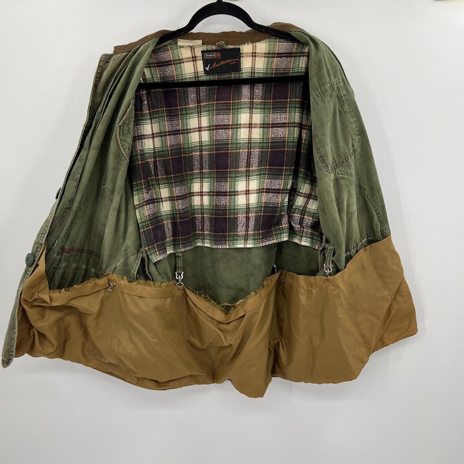 Vintage 60s Sears Roebuck Ted Williams Camo Hunting Jacket Game Pouch ...