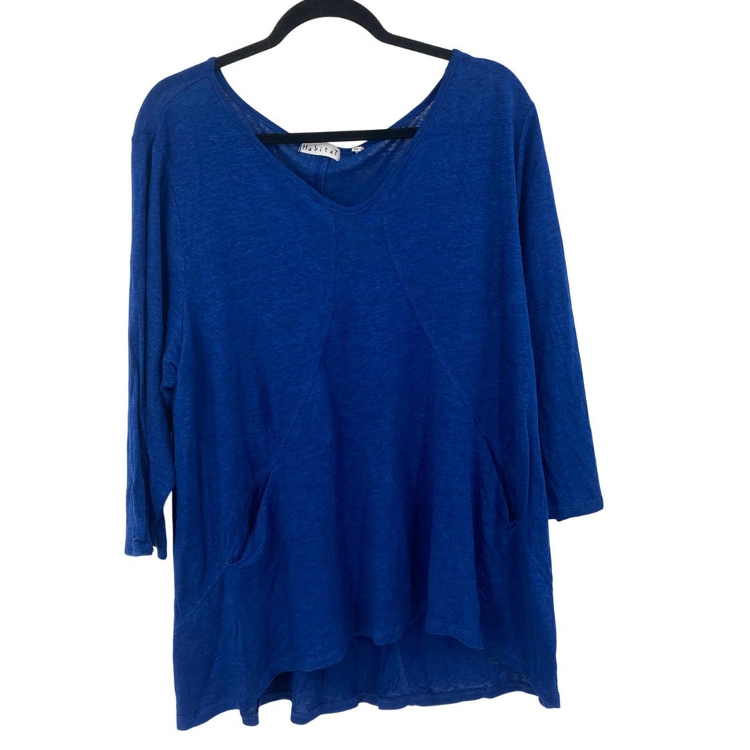 Habit Clothes to Live in Linen Royal Blue Relax Top Tunic Lagenlook ...