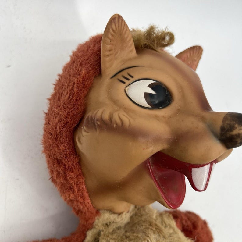 Rare Vintage 1950s Rushton Style Chipmunk Toy Plush Rubber Face Doll ...