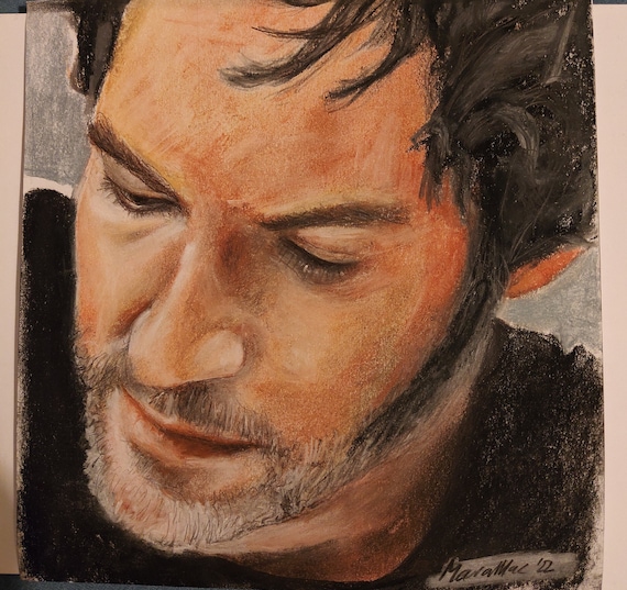 Portrait of Tom Ellis Original Fanart - Etsy